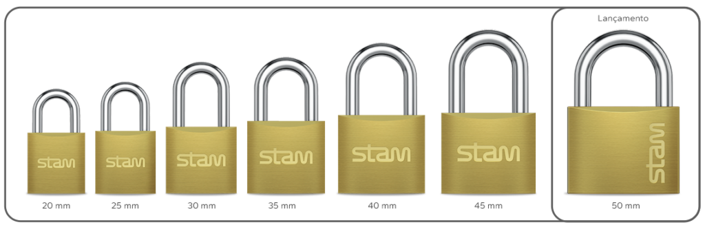 Novo Cadeado Zamac E-Coat 50 mm - Stam